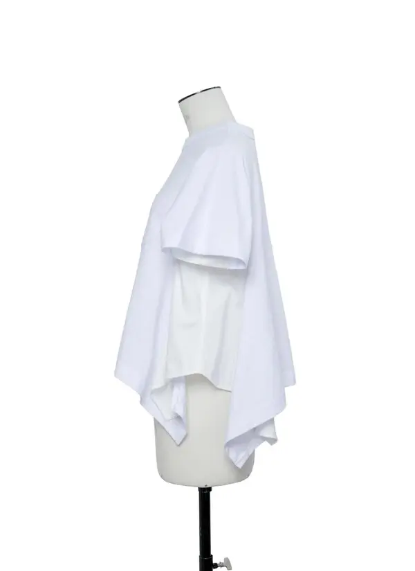 Sacai Lightweight Jersey T-shirt With Chest Pocket And Asymmetrical Hem - No
