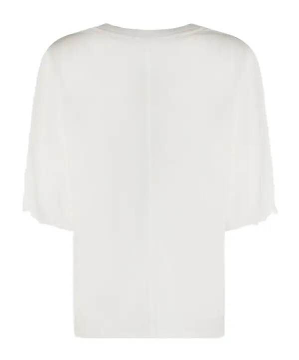 THOM KROM Relaxed V-neck Top With Short Sleeves - White