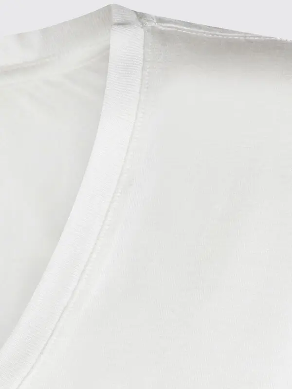 THOM KROM Relaxed V-neck Top With Short Sleeves - White