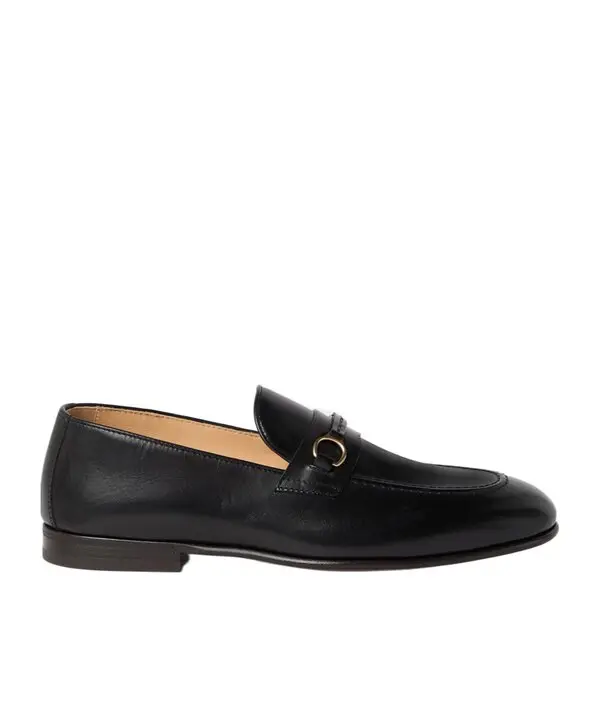 Brunello Cucinelli Leather Loafers With Horsebit Detail - Black