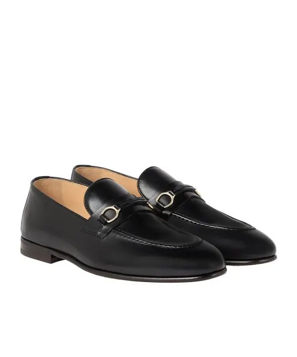 Brunello Cucinelli Leather Loafers With Horsebit Detail - Black