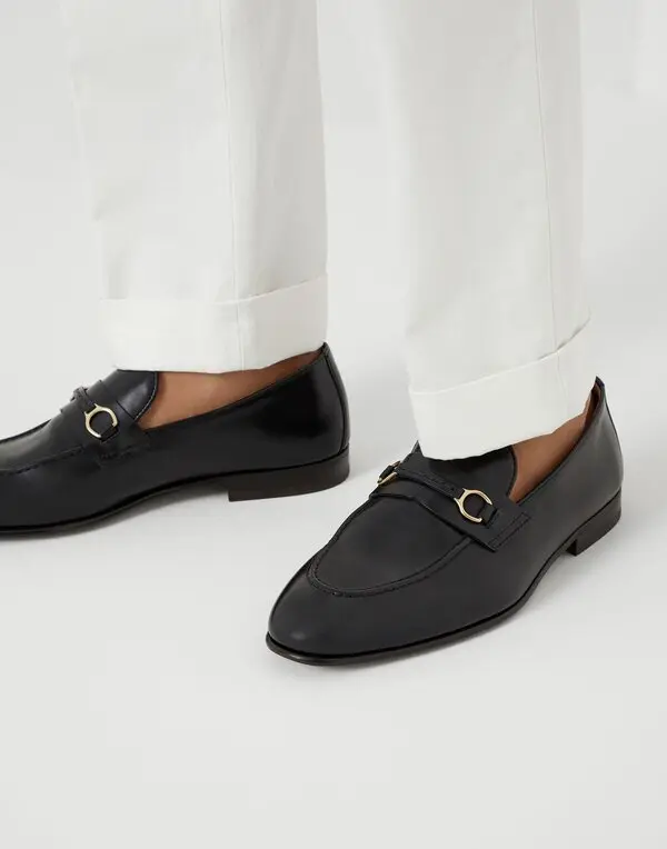 Brunello Cucinelli Leather Loafers With Horsebit Detail - Black