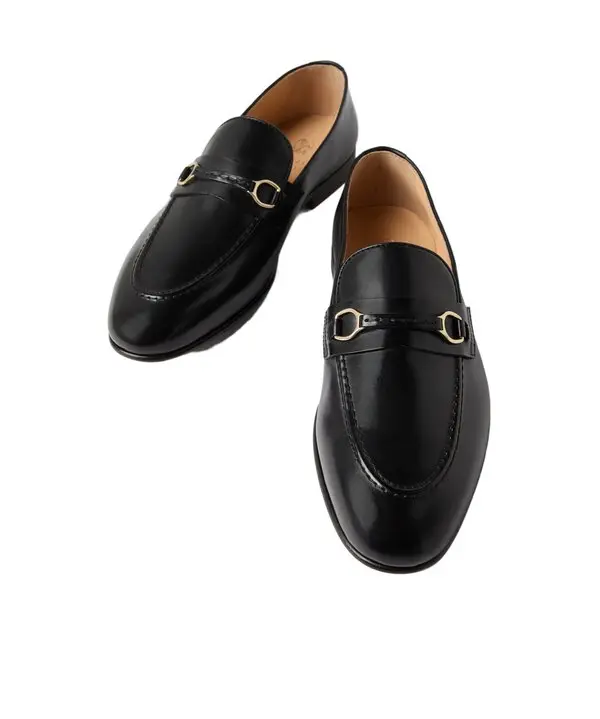 Brunello Cucinelli Leather Loafers With Horsebit Detail - Black
