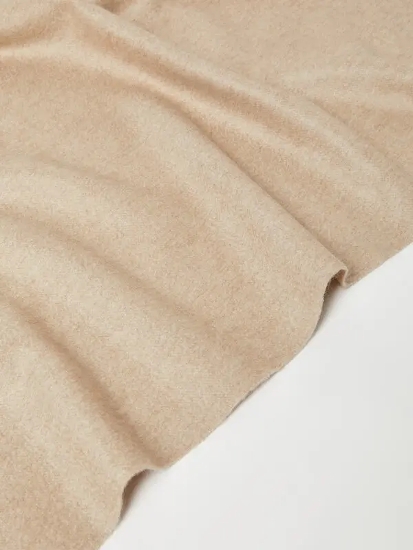 Max Mara Cashmere Stole With Embroidery And Fringing - Beige