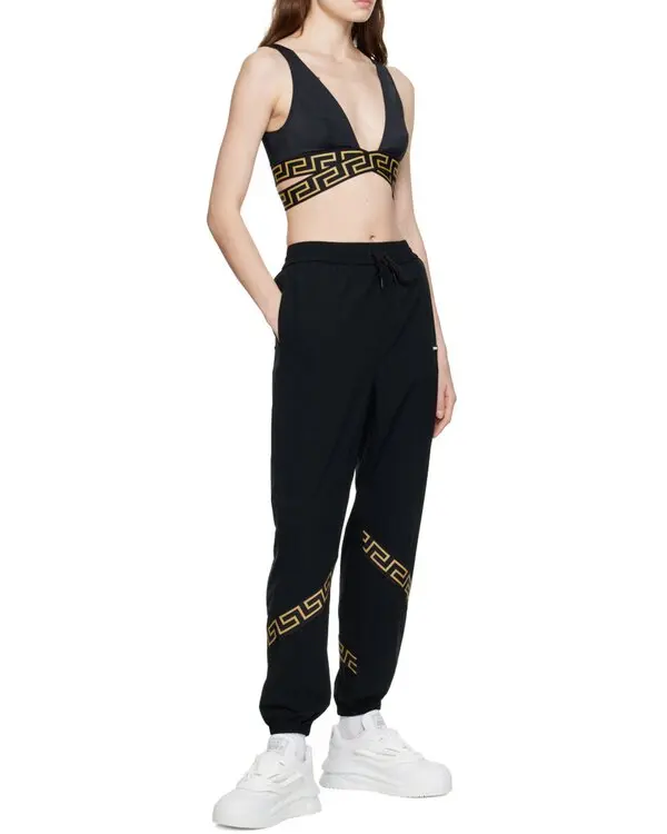 Versace Greca Printed Crossover Bikini Top
