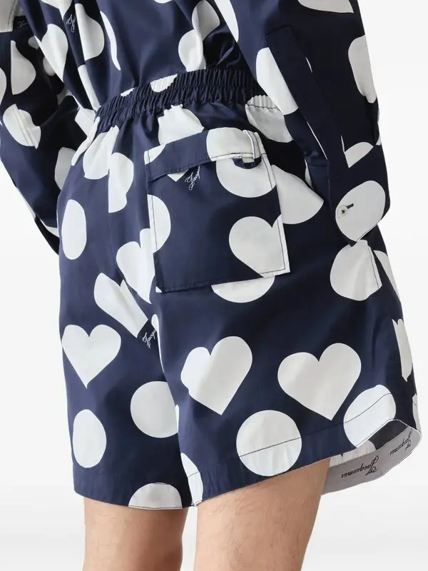 Jacquemus Calecon Polka-dot Print Shorts - Navy