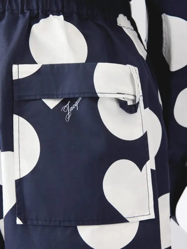 Jacquemus Calecon Polka-dot Print Shorts - Navy