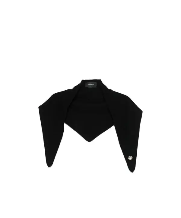 Simone Rocha Embellished Cashmere Scarf - Black