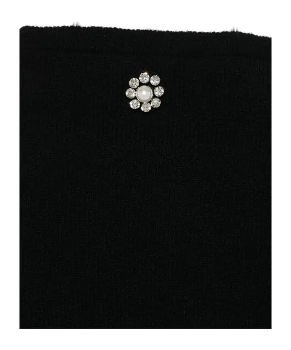 Simone Rocha Embellished Cashmere Scarf - Black