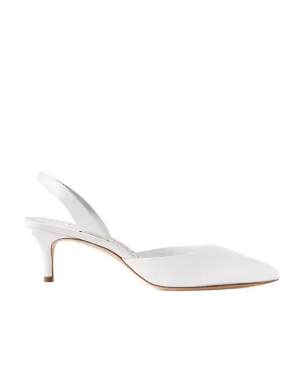 Manolo Blahnik Carolyne Slingback Heels - White