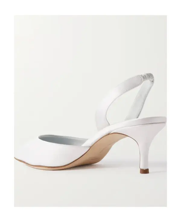 Manolo Blahnik Carolyne Slingback Heels - White