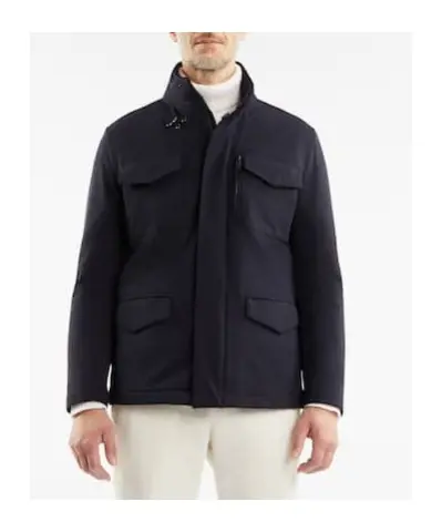 FAY Field Jacket With Concealed Closures And Multiple Pockets - Black