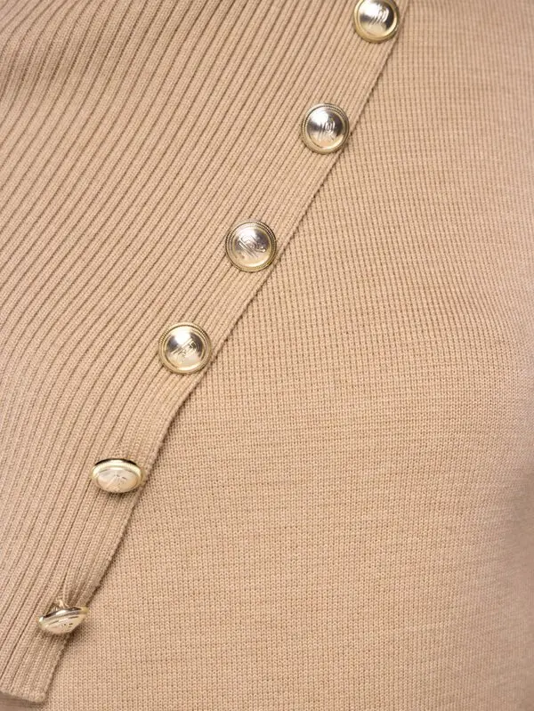 Rabanne Oversized Turtleneck Jumper With Embellished Buttons