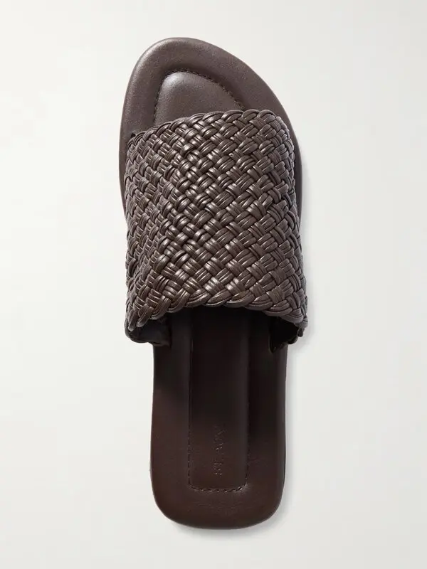 ST. AGNI Woven Leather Slides