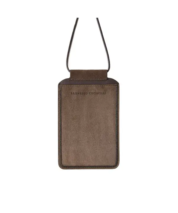 Brunello Cucinelli Shoulder Passport Holder - Bark