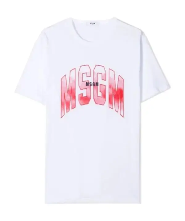 MSGM Logo Print Cotton T-shirt - White