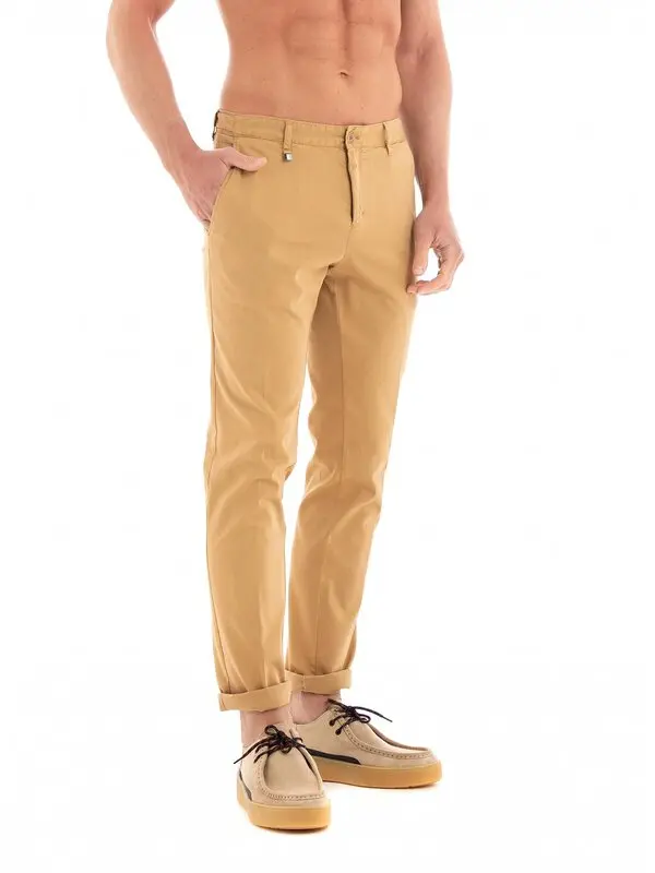 Hugo Boss Logo Detailed Tapered Fit Trousers - Nude