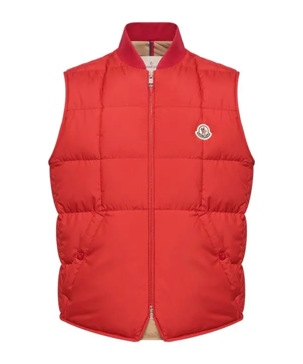 Moncler Elberton Quilted Down Vest - Red