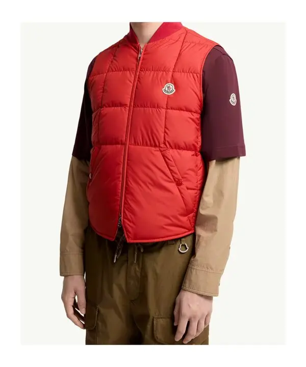 Moncler Elberton Quilted Down Vest - Red