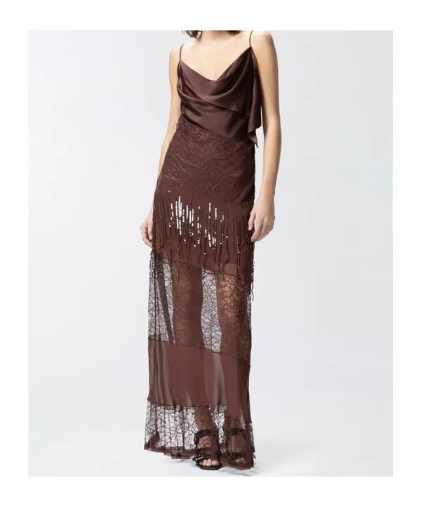 Pinko Lace-panelled Maxi Dress