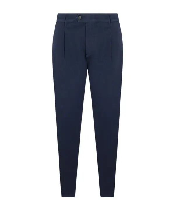 Eleventy Pleated Regular-fit Trousers - Blue