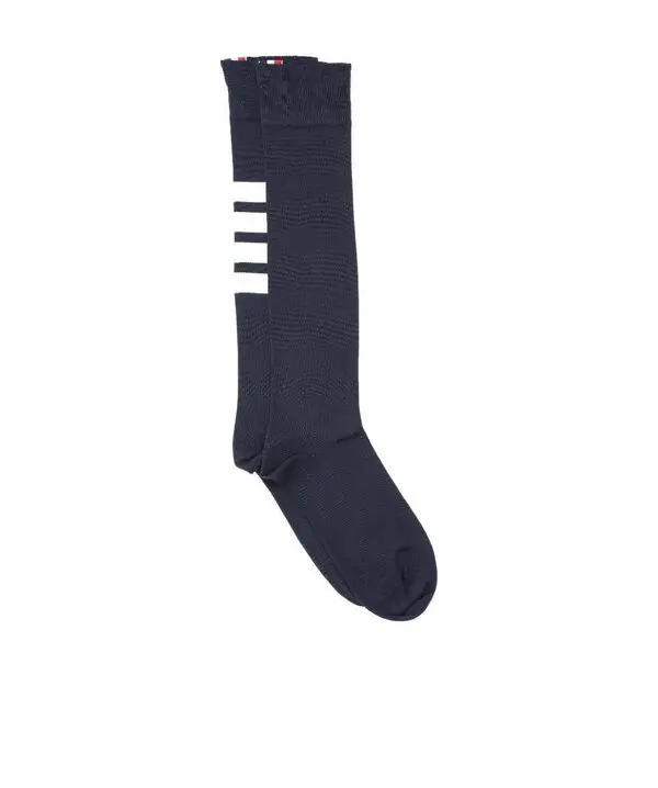 Thom Browne Four-stripe Calf Length Socks - Black