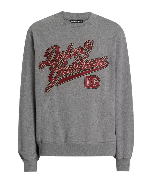 Dolce & Gabbana Logo Embroidered Sweatshirt - Mixed Ash