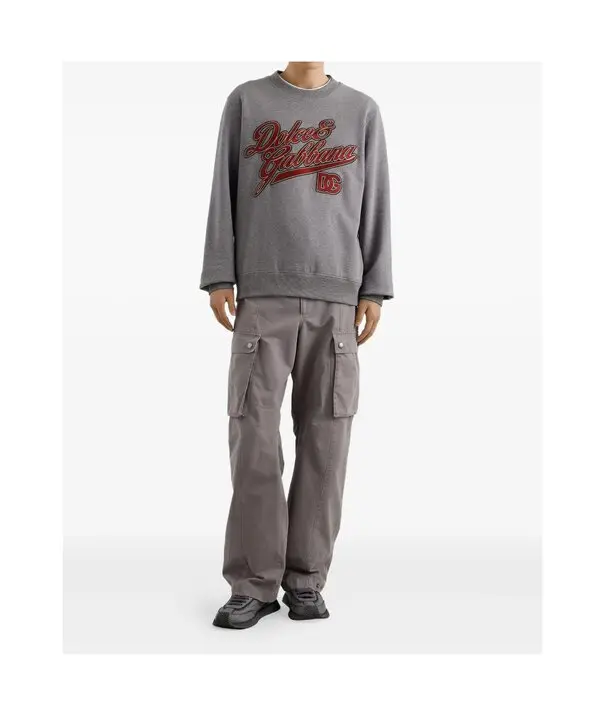 Dolce & Gabbana Logo Embroidered Sweatshirt - Mixed Ash