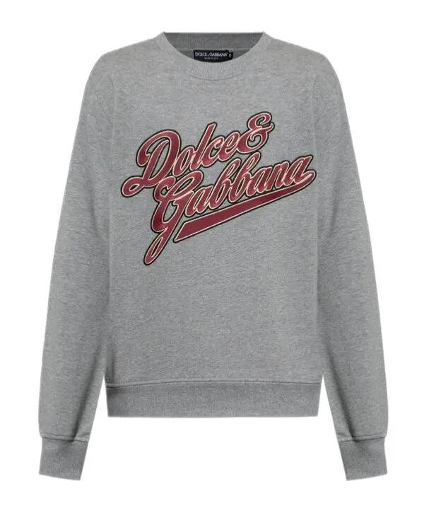 Dolce & Gabbana Logo Embroidered Sweatshirt - Mixed Ash