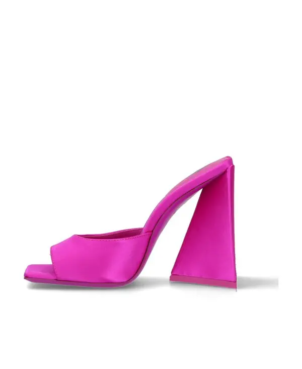 Attico Devon Square-toe Satin Mules - Pink