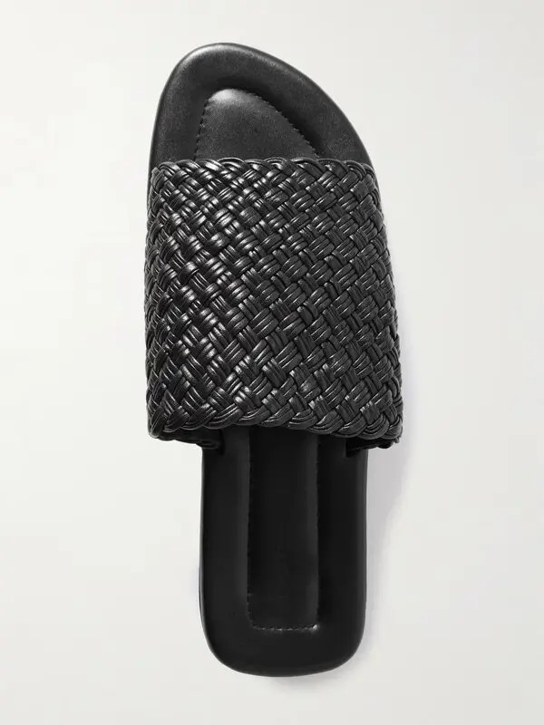 ST. AGNI Woven Leather Slides