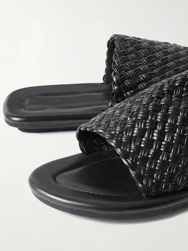 ST. AGNI Woven Leather Slides