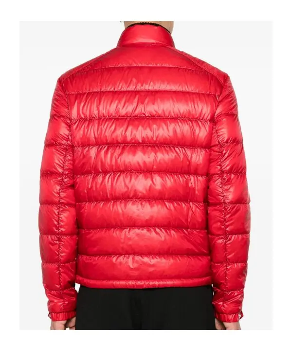 Moncler Quilted Button-up Short Padded Jacket - Red