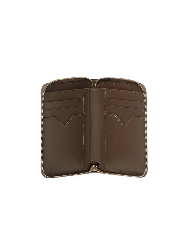 Fendi Ff Diamonds Zip Around Medium Wallet - Brown