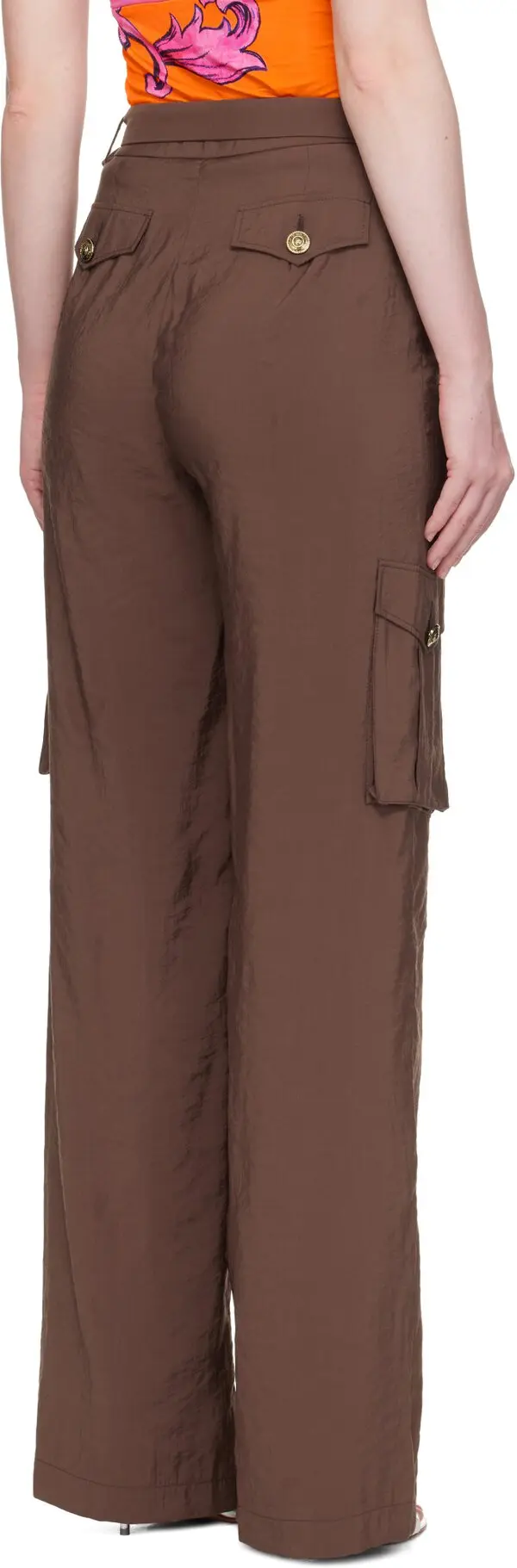 Versace Crinkled-finish Belted Cargo Pants
