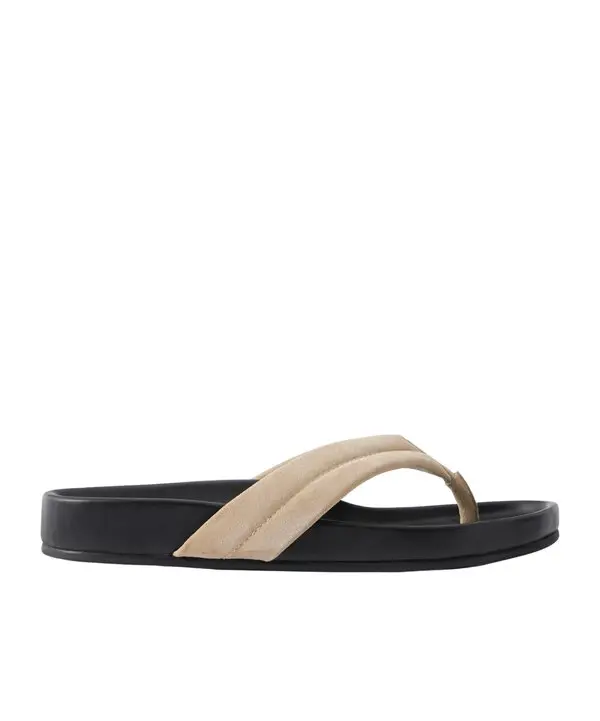 ST. AGNI Suede Platform Flip-flops