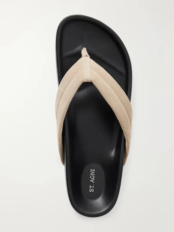 ST. AGNI Suede Platform Flip-flops