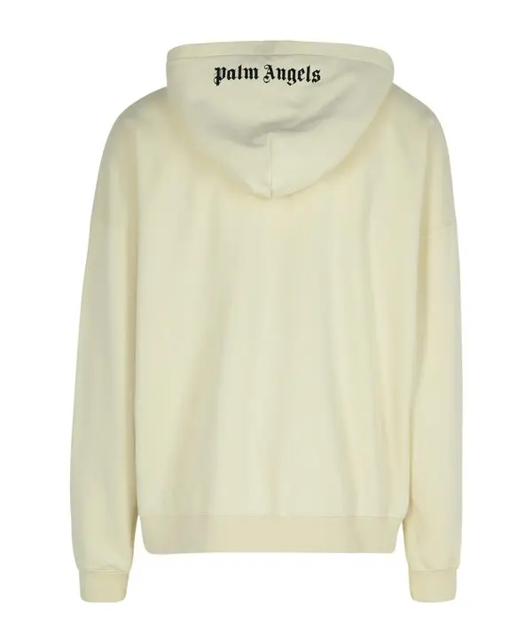 Palm Angels Logo Embroidered Hoodie - Cream