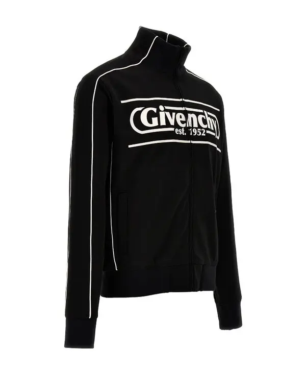 Givenchy Zipper Sweater With Vertical Collar And Logo