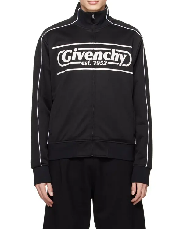 Givenchy Zipper Sweater With Vertical Collar And Logo