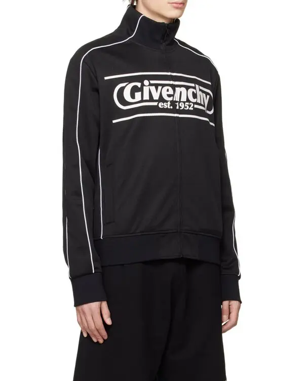 Givenchy Zipper Sweater With Vertical Collar And Logo