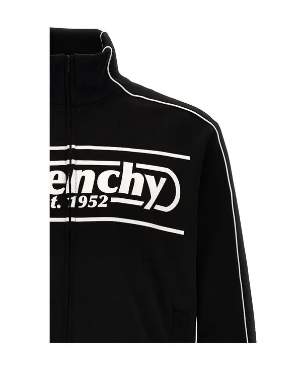 Givenchy Zipper Sweater With Vertical Collar And Logo