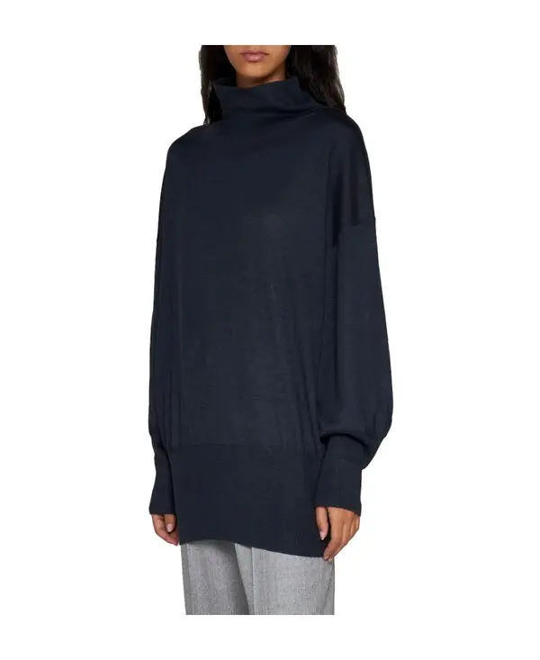 Brunello Cucinelli Roll Neck Knitted Jumper - Blue