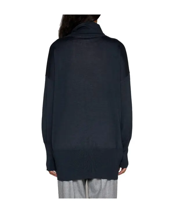 Brunello Cucinelli Roll Neck Knitted Jumper - Blue