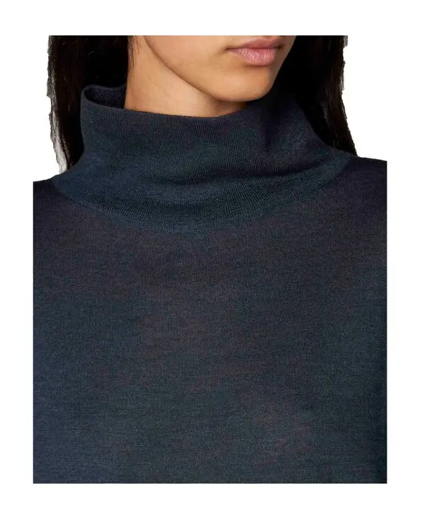 Brunello Cucinelli Roll Neck Knitted Jumper - Blue