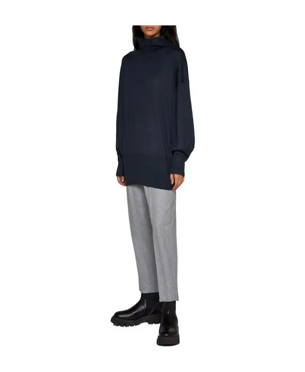 Brunello Cucinelli Roll Neck Knitted Jumper - Blue