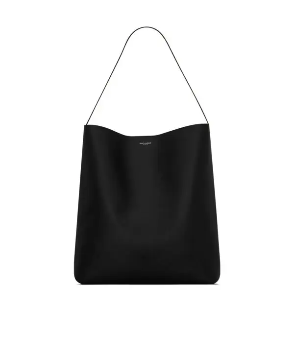 Saint Laurent Smooth Leather Hobo Bag - Black
