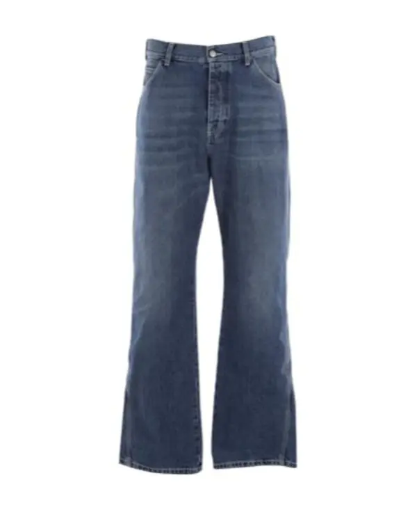 Alexander McQueen Logo Patch Wide Leg Jeans