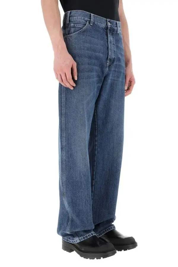 Alexander McQueen Logo Patch Wide Leg Jeans