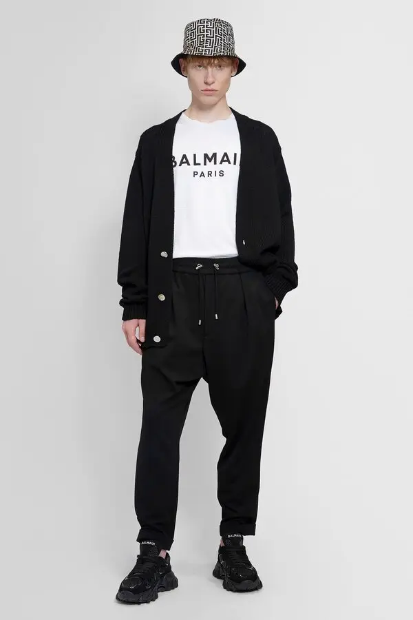 Balmain Cropped Drawstring Trousers - Black